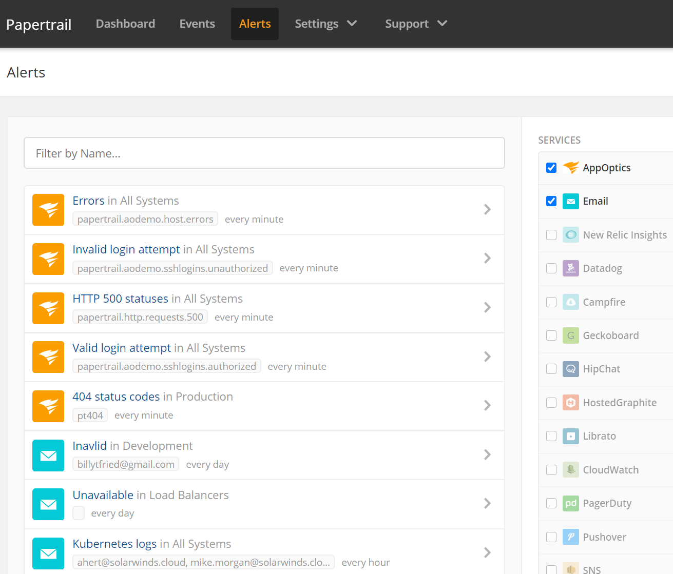 Papertrail Alerts: Create an alert as you search logs - Papertrail