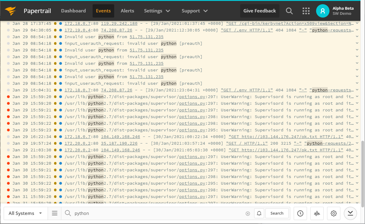 Papertrail + Python Logging = Super Powers - Papertrail