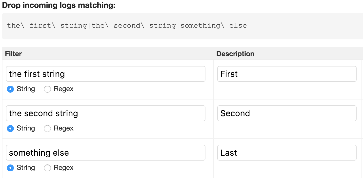 Log Filtering Papertrail