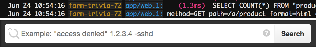 Search syntax - Papertrail